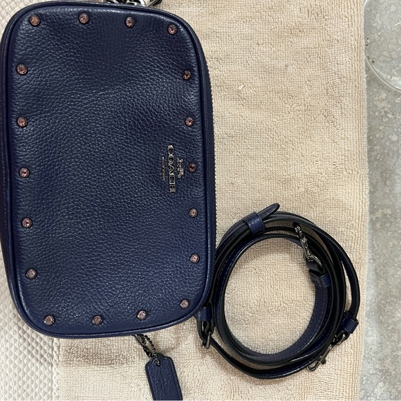 Coach | Bags | Coach Sadie Crystal Pink Rivets Clutch Or Crossbody Bag ...